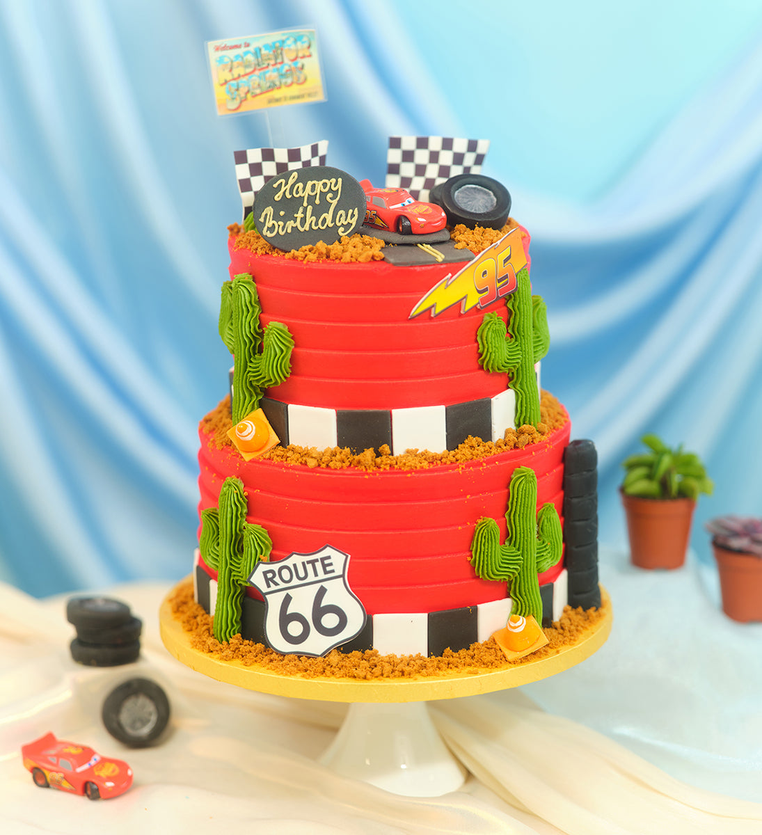 Disney Cars Themed Two Tier Cake – Lola's