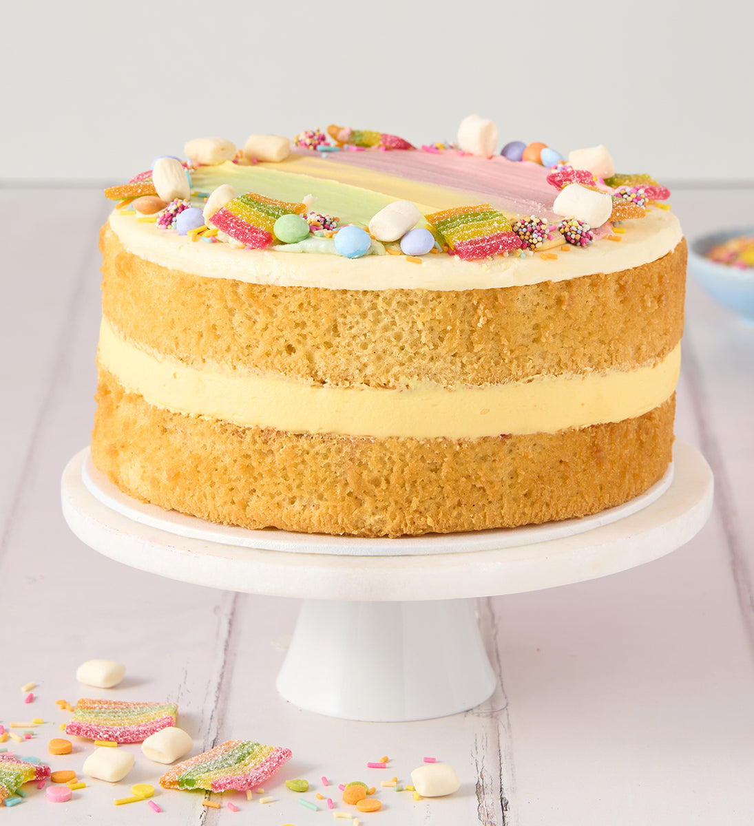 Vanilla Rainbow Sweets Nationwide Cake – Lola's